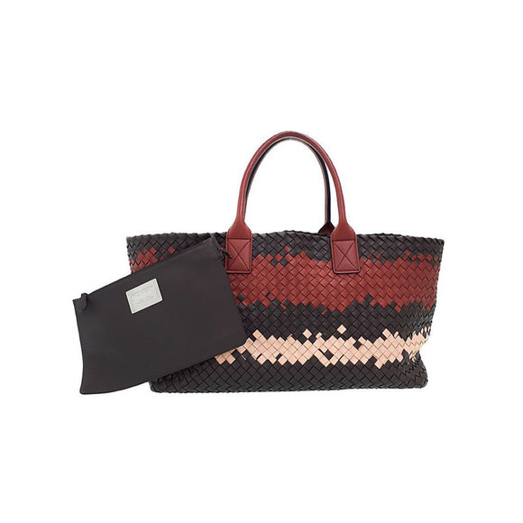 Bottega Veneta | Bags | Bottega Veneta Cava Mm Tote Bag Brown Pink ...